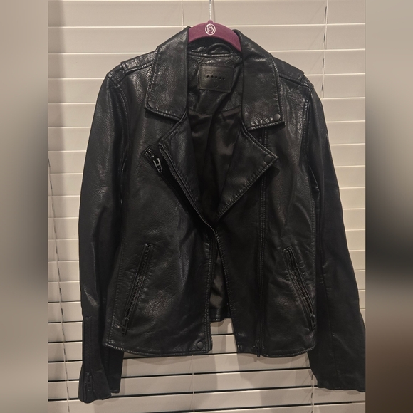 Blank NYC | Jackets & Coats | Blank Nyc Jet Black Leather Biker Jacket ...